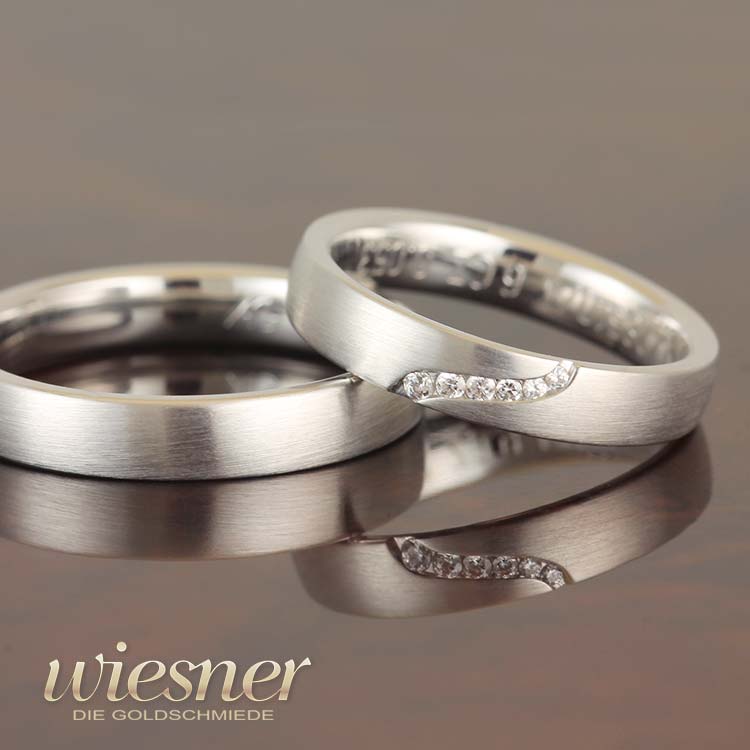 Exceptional wedding rings from Gerstner - white gold 28510 with diamonds
